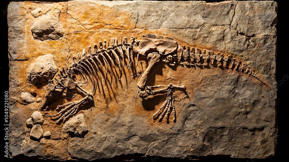 Fossilized dinosaur footprint preserved as a single imprint showcased ...
