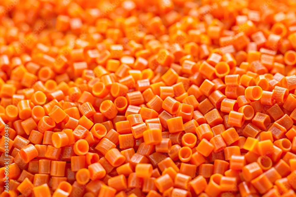 Extreme close-up of orange plastic resin masterbatch Stock Illustration ...