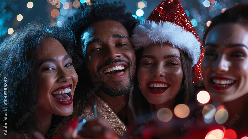 Colleagues gathering for a fun holiday-themed photo booth setup – A ...