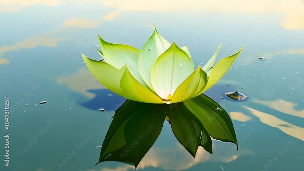 Seamless 4k Gracefully virtual Calm Lotus Symbol time-lapse looping ...