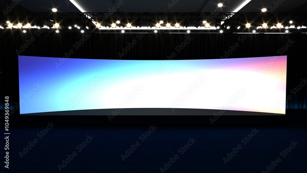 Curve Stage design. Conference Stage Designs. Meeting event scene ...