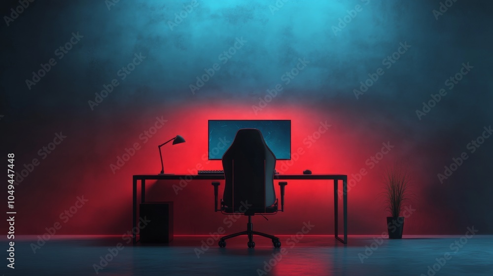 Neon eSports Hub, immersive gaming environment, vibrant lighting ...