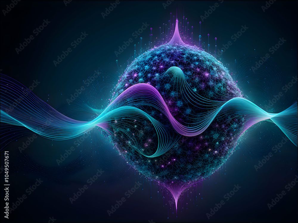 An abstract representation of generative AI, illustrating an advanced ...