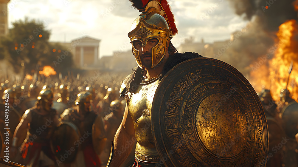 An Ancient Greek Hoplite in Battle, Fighting Against an Undead Army – A ...