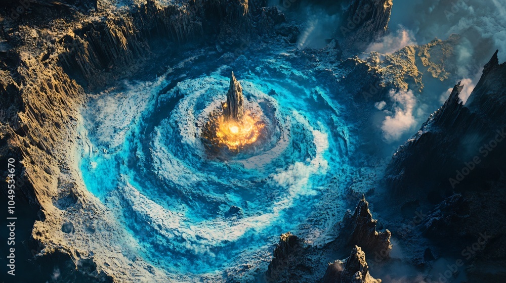 Discover a stunning design of an elemental plane featuring a shifting ...