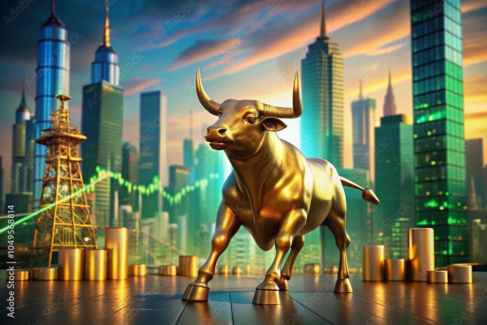 Energy Stock Market Bull Market with Trend Chart and 3D Animation ...