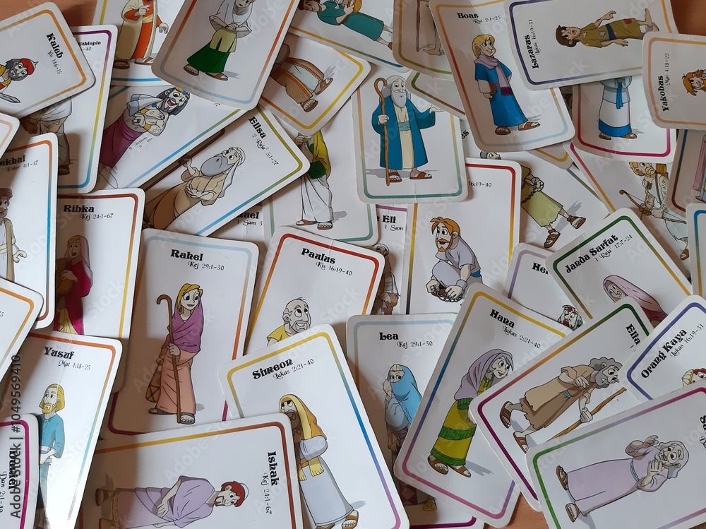 Bogor, Indonesia - Oct 26th, 2024 : Bible character matching cards ...