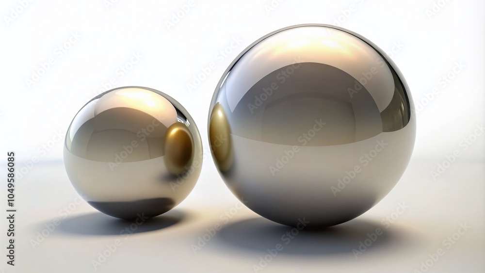Isolated 3D Sphere and Oval on White Background - Perfectly Balanced ...
