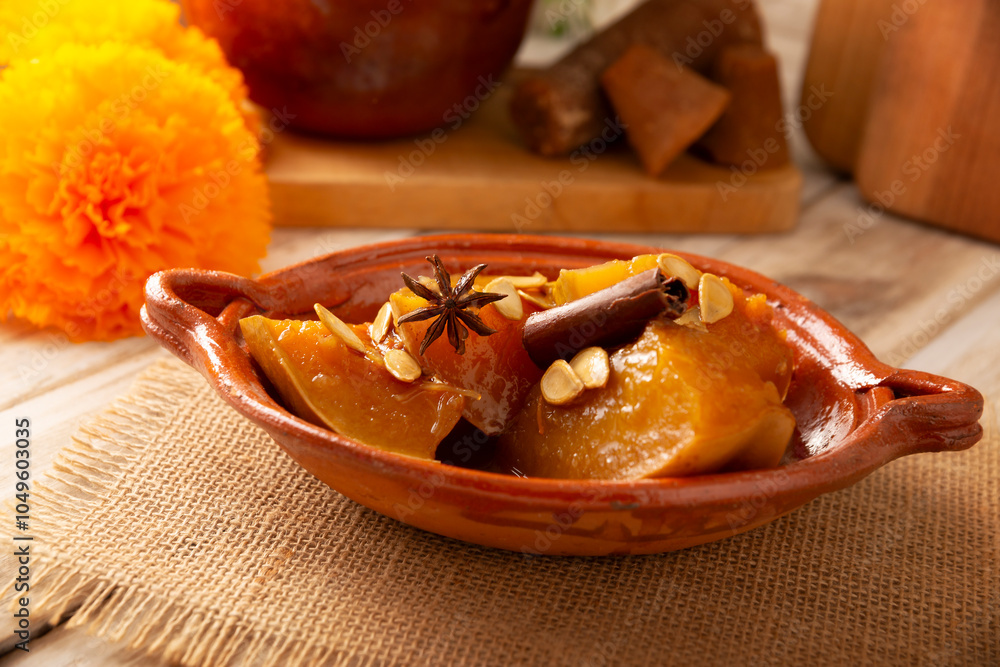Calabaza en Tacha. Spiced Candied Pumpkin. Mexican dessert whose main ...