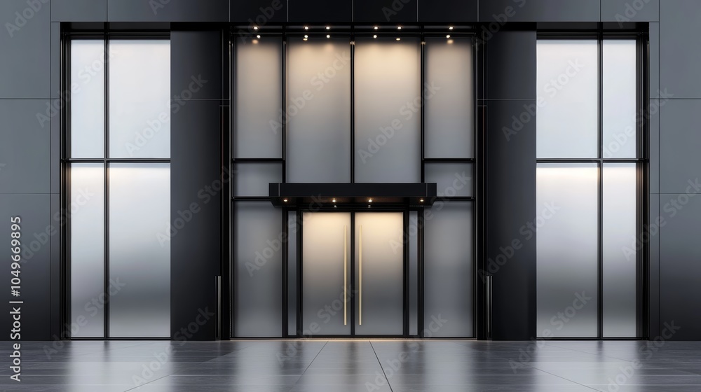 Modern elevator design with striking purple illumination, a fusion of ...
