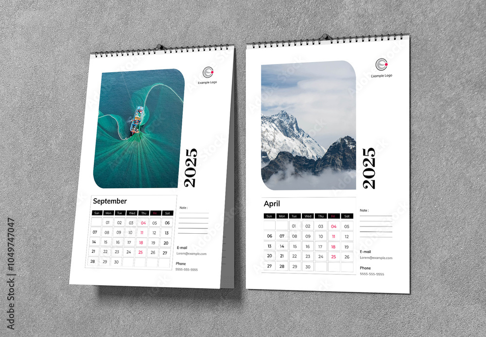2025 Calendar Layout Stock Template | Adobe Stock