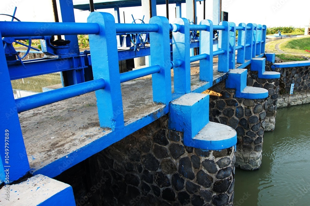 water gate structure made of sturdy iron, irrigation water gate in the ...