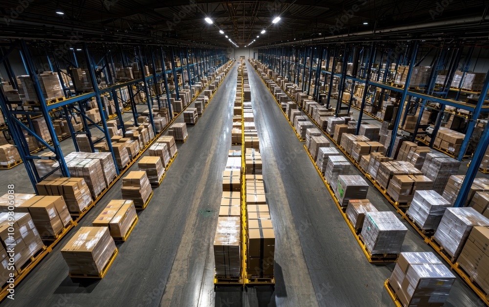 Industrial warehouse space filled with robotic arms and conveyor ... Industrial warehouse space filled with robotic arms and conveyor ...