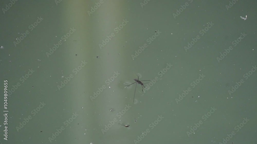 Gerridae or water striders. Its Hemiptera family insects. Its other ...
