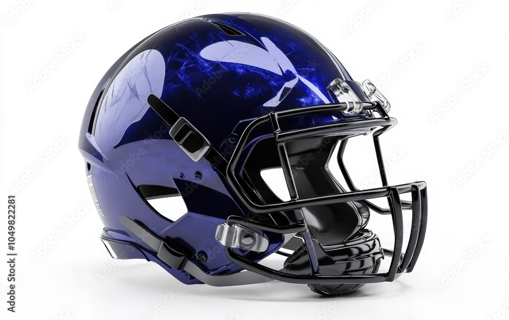 Football Helmet: A sports helmet with a glossy finish and strong face ...