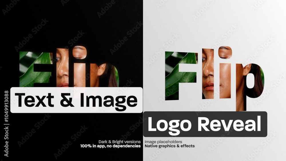 3D Image Text Logo Flip Reveal, Clean and Modern Logo Intro Stock ...