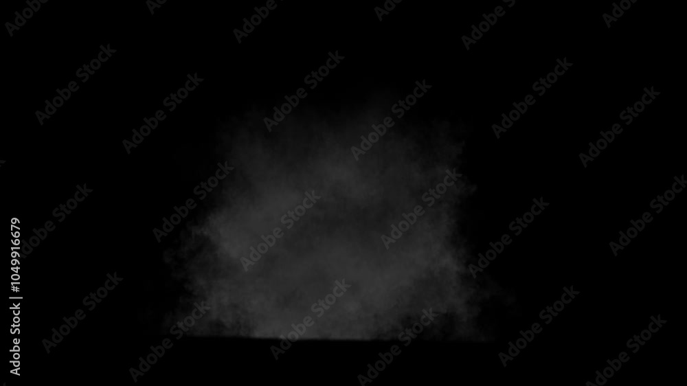 Explosion dust shockwave top down view, transparent background 3d rendering of fire simulation ...