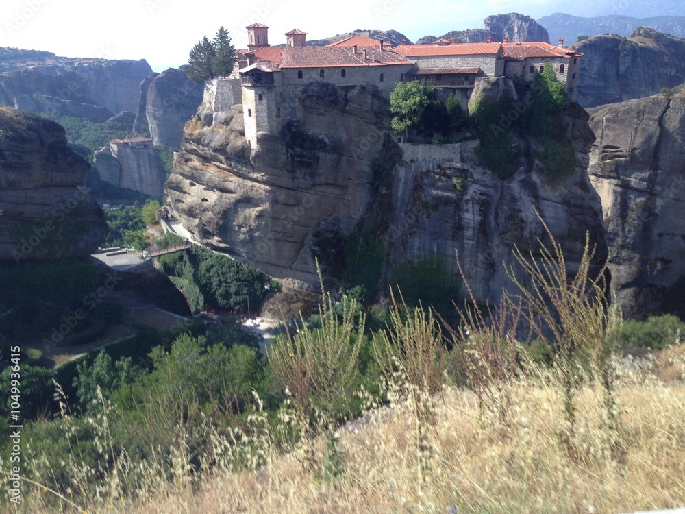 Greece, nature, rocks, mountains, abyss, city on a rock, street, houses ...