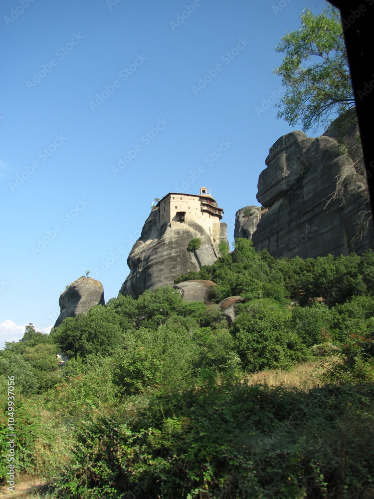 Greece, nature, rocks, mountains, abyss, city on a rock, street, houses ...