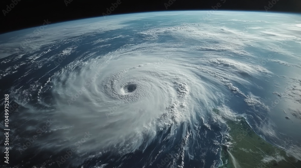 Stunning aerial satellite imagery showcasing a formidable hurricane ...