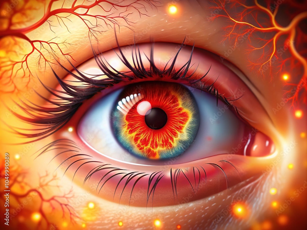 Normal eyes contrast with diabetic retinopathy-affected eyes showing ...