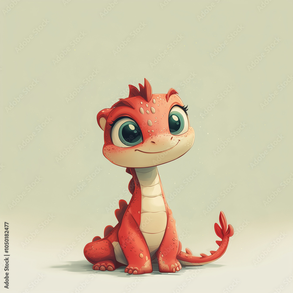 A cartoon dragon avatar, with big expressive eyes and a playful smile ...