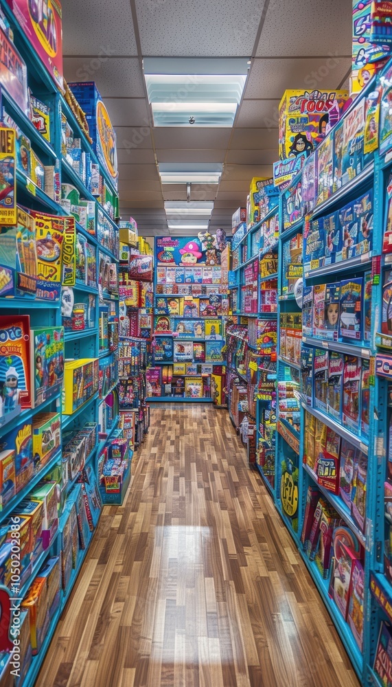 Classic 90s Toy Store Interior with Bright Packaging and Popular Toys ...