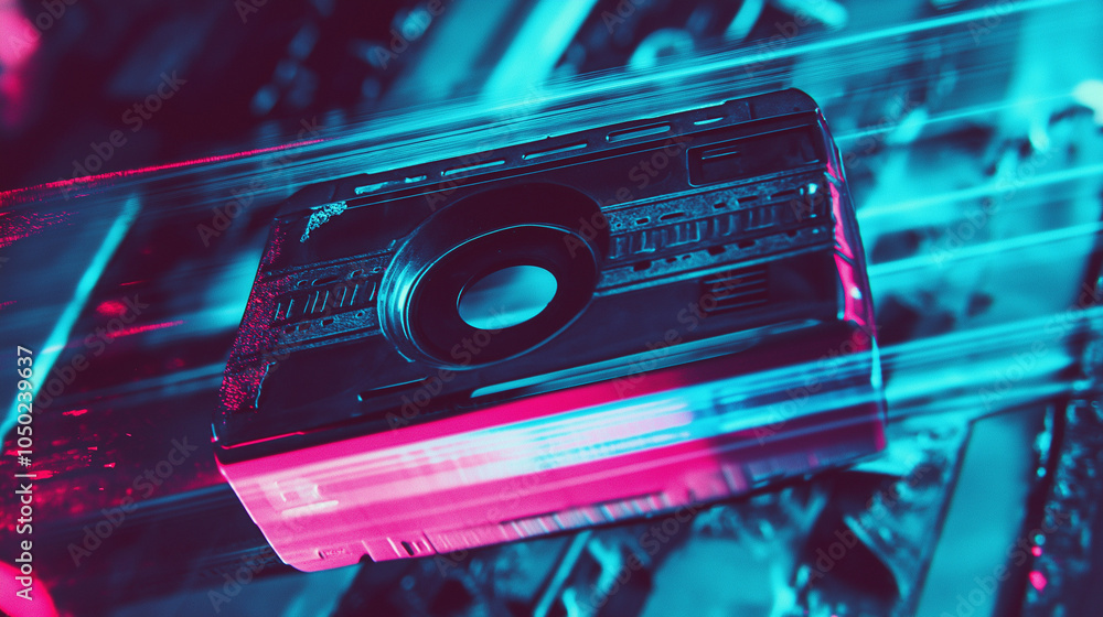 Dynamic retro VHS rewind effect with fast-moving horizontal lines and ...