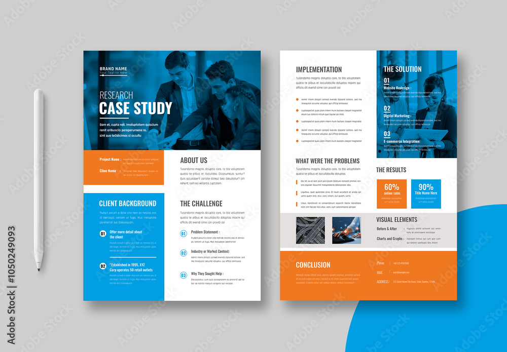 Business Strategy Case Study Stock Template | Adobe Stock