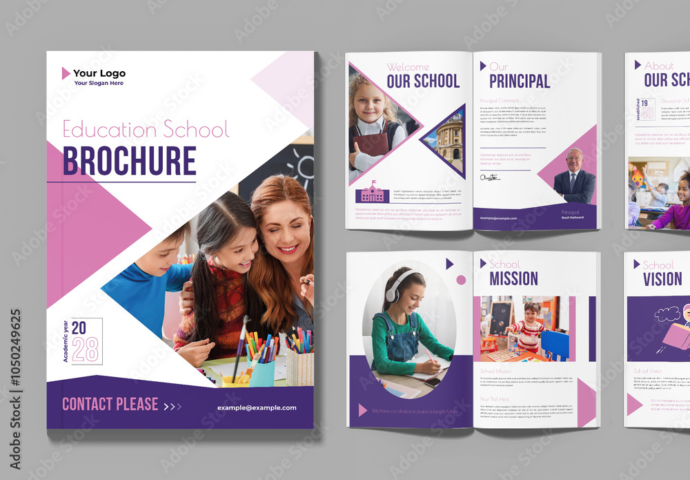 Education School Brochure Template Stock Template | Adobe Stock
