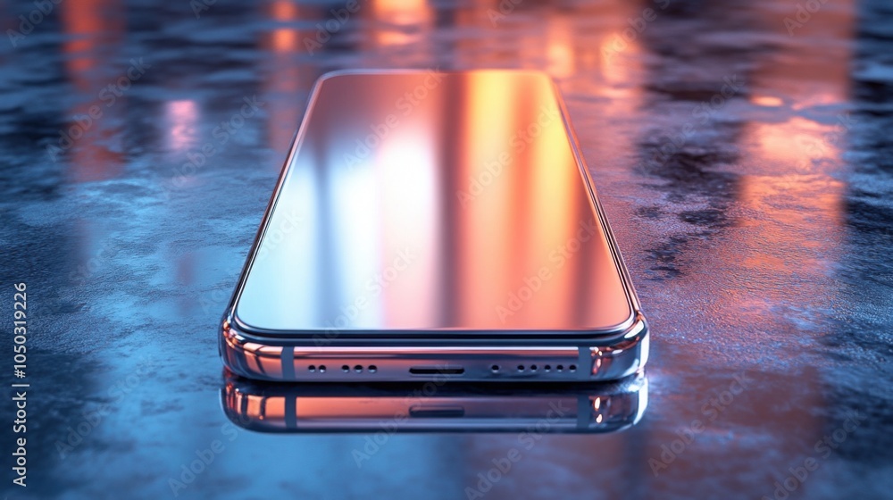 High-Quality 3D Render of a Sleek Smartphone Icon Featuring a Glossy ...
