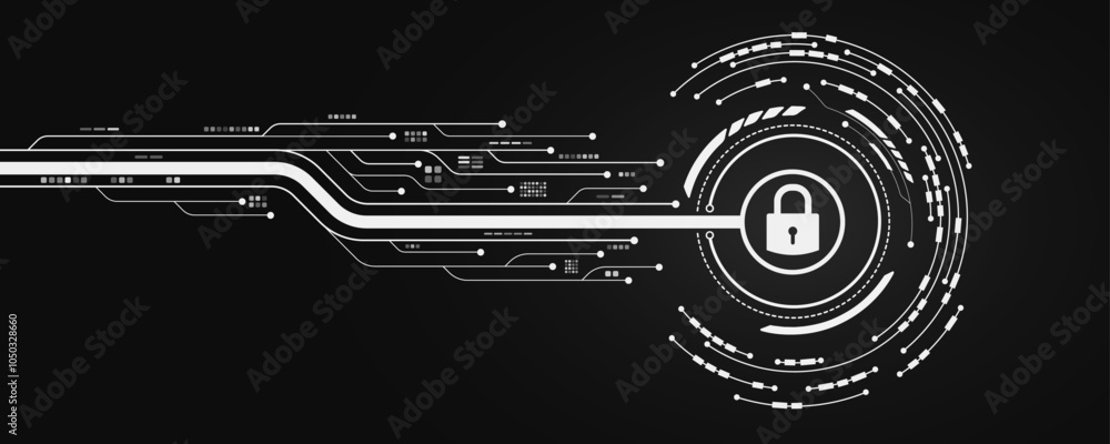 Futuristic background for unlocking UI system. Lock scan with digital ...