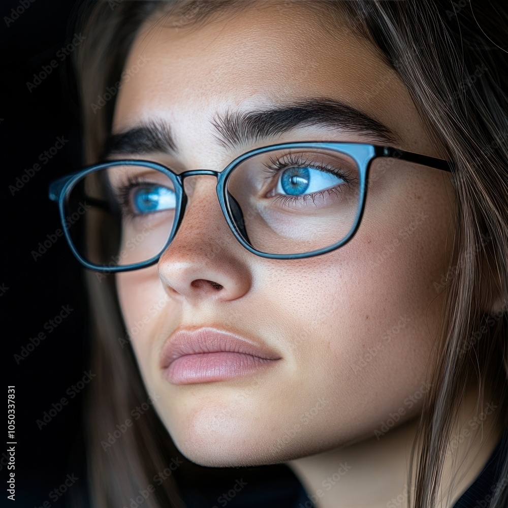 Millennial Mother Feeling Sad and Depressed, Wearing Prescription ...