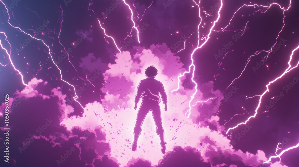 Dynamic manga scene with anime-style characters amidst a dramatic ...