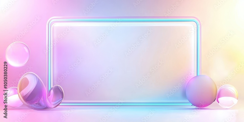 Thin, elegant blue line border framing a gradient background with soft ...