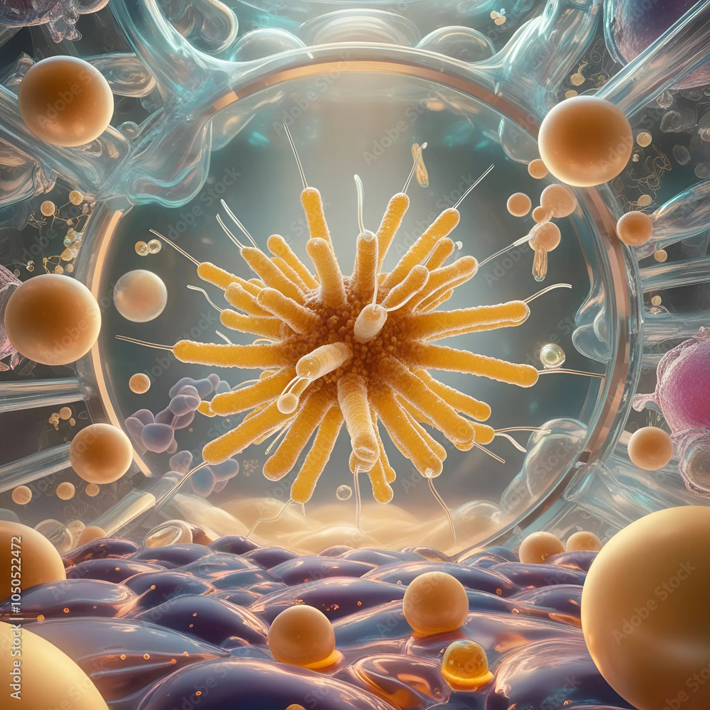 Acetobacter Aurantius Bacteria Illustration - Detailed Scientific ...