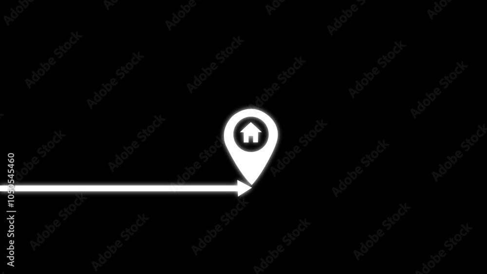 white color location icon animation. GPS location signal point and ...