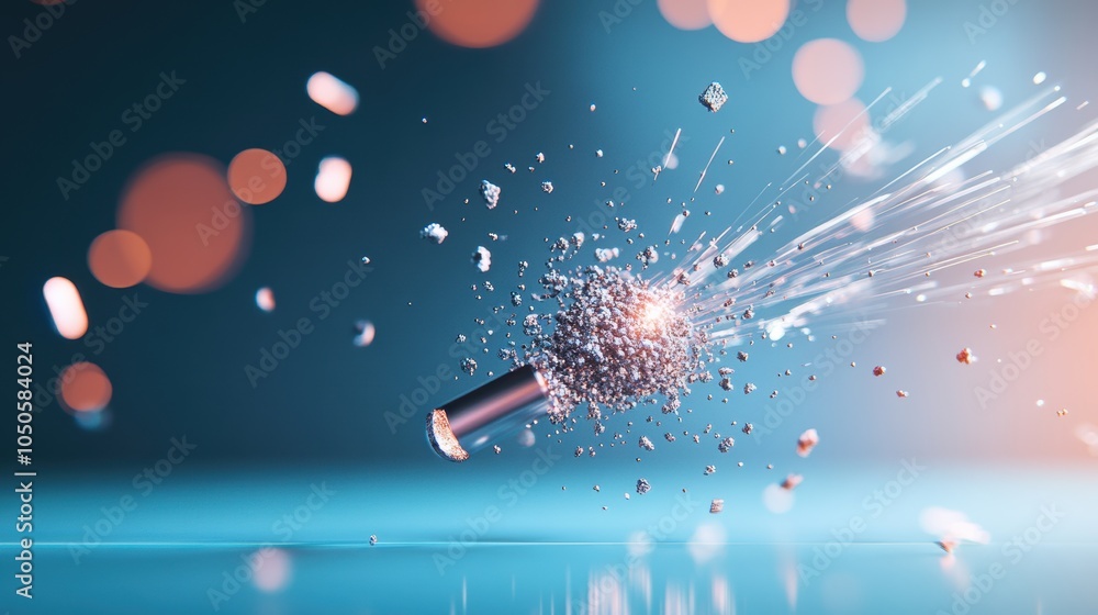 A 3D model of a matter antimatter annihilation, depicting the energy ...