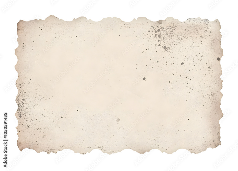 Vintage scalloped edge photo paper with dust, creases, and splatters on ...