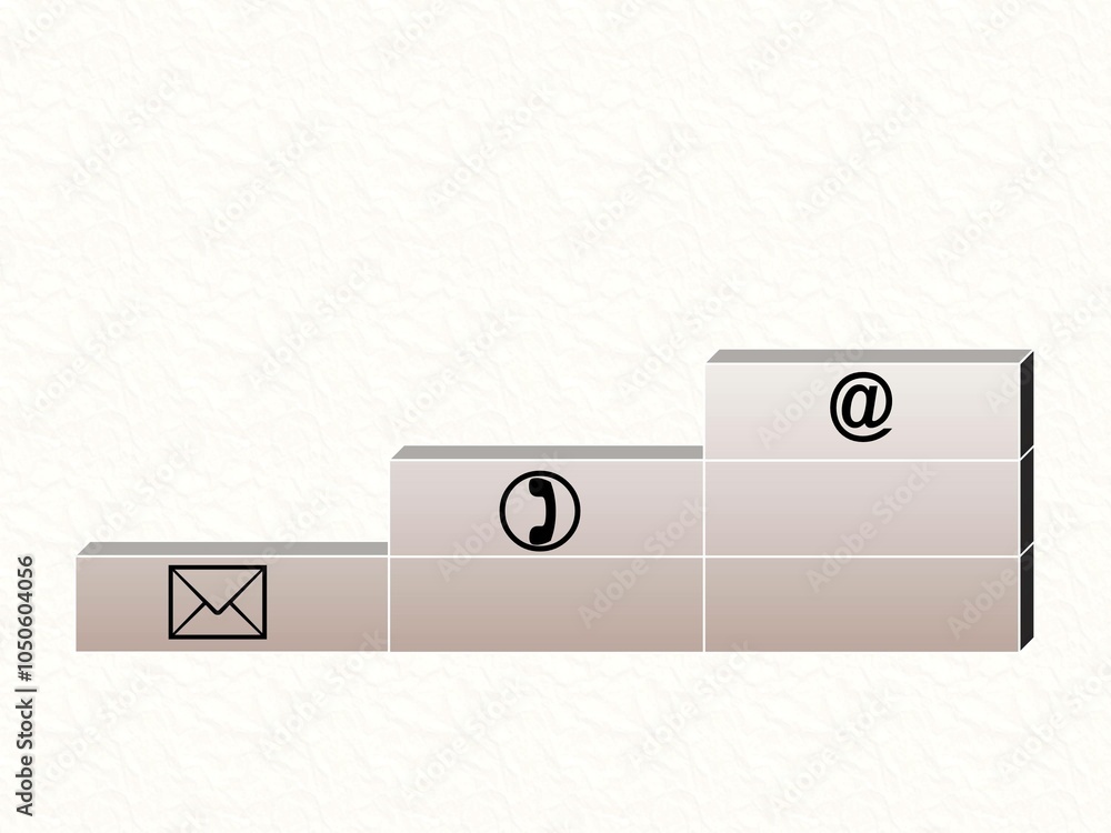 Illustration of a podium with contact us icon including envelope letter ...