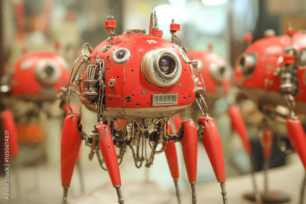 A swarm of miniature robots working together to construct a building ...