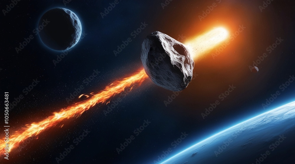 Realistic Meteorite Falling from Space with Fiery Trail, Perfect for ...
