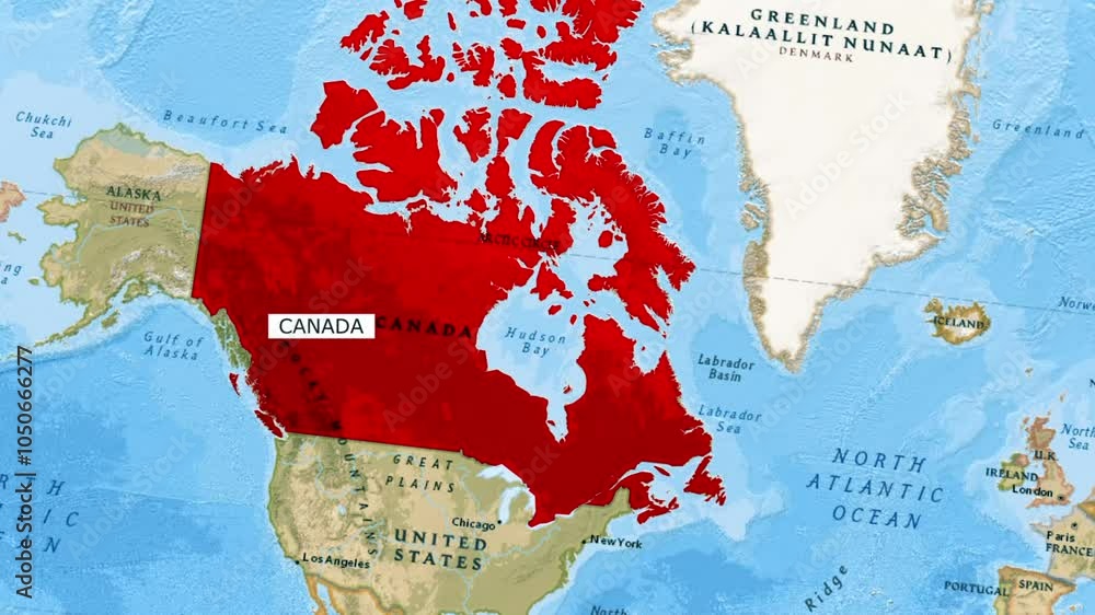 Political map of Canada .Map of Canada with borders vídeo do Stock ...