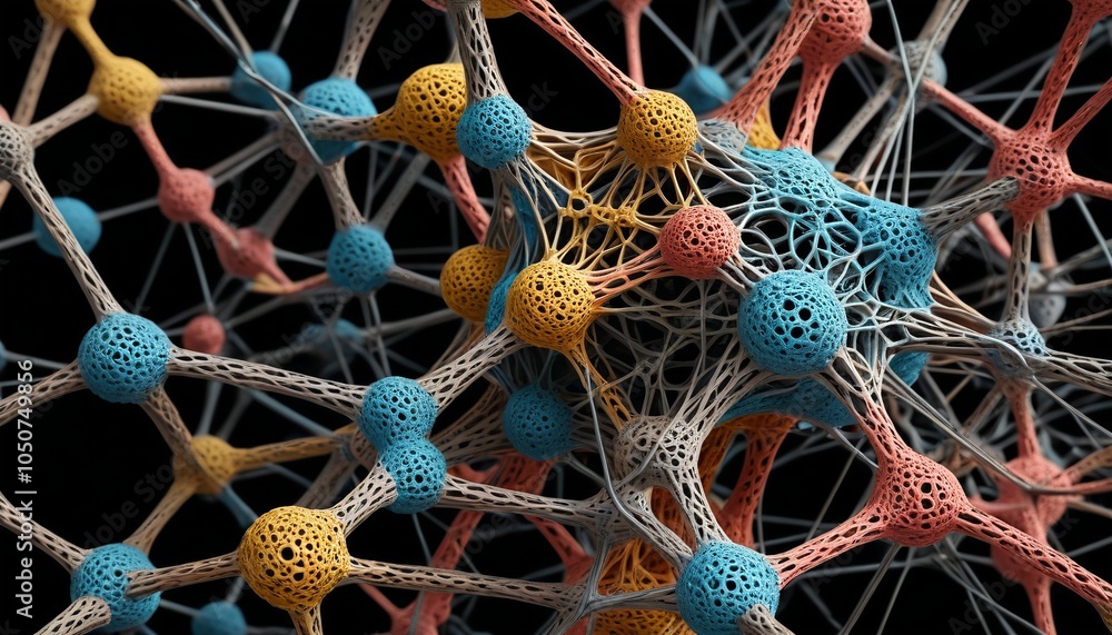 A detailed diagram of a porous network structure within a composite ...