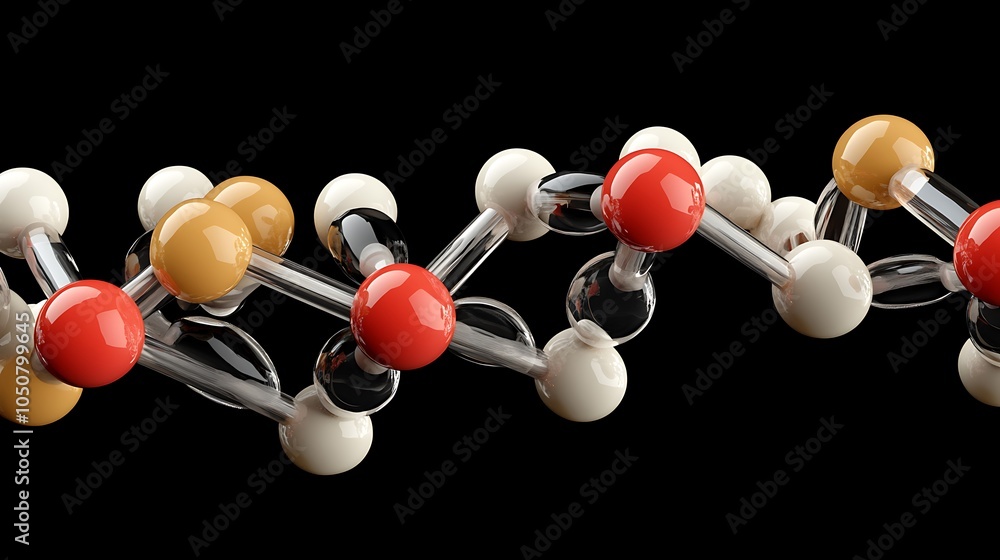 Protein Molecule with Spiral and Helix Chains A complex protein ...