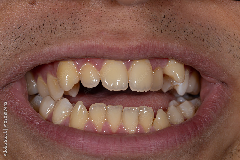 Close-up image depicting misaligned teeth and their effects on jaw ...