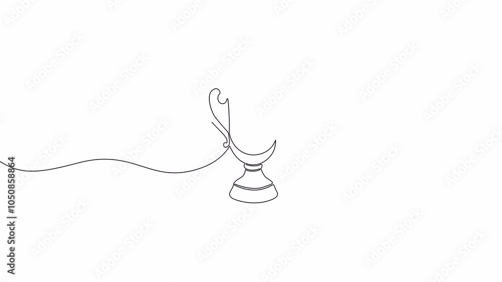 Video. Continuous editable line drawing of the winner's trophy. Sports ...