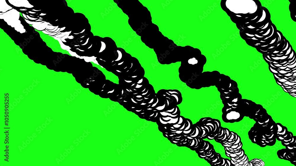 Smoke Animation Of Cartoon Vfx Animation On Green Screen. White Cartoon ...