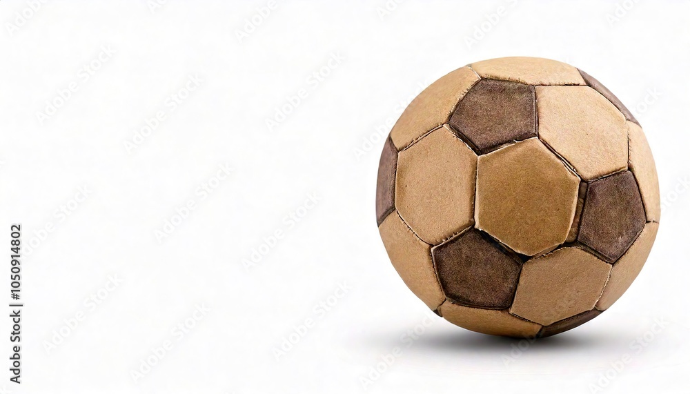 Paper origami concept of a football or soccer ball used in the sport of ...