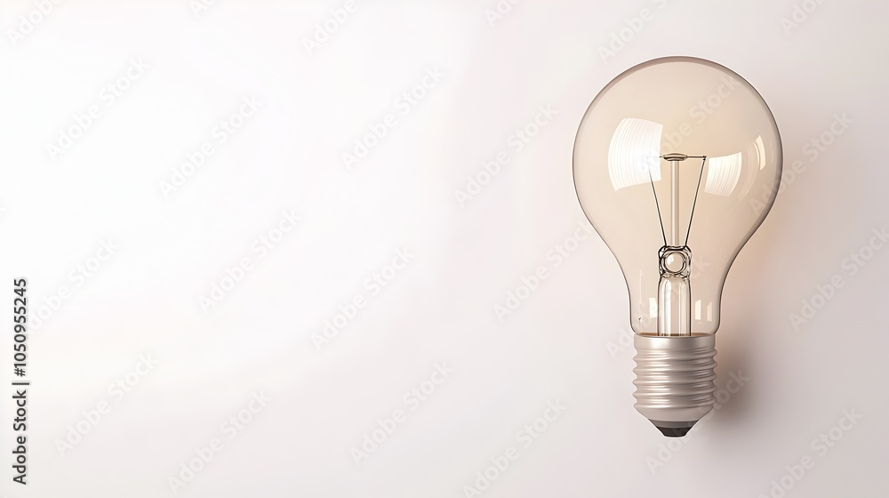 Crisp and Modern 3D Rendering of a Classic Lightbulb Design Against a ...